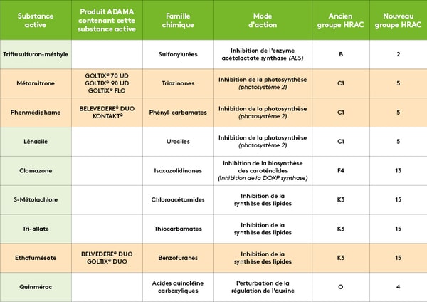 Nouvelle classification HRAC pour lutter contre les résistances